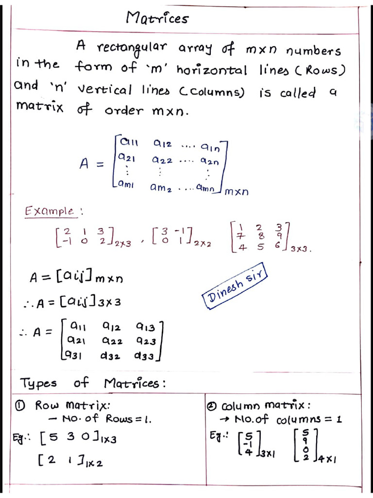 Matrices | PDF | Matrix (Mathematics) | Matrix Theory