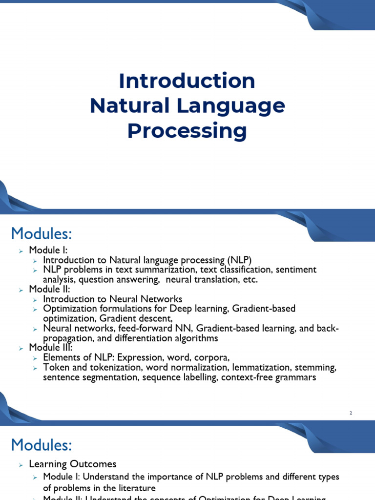 NLP Module I IV | PDF | Neuron | Computational Neuroscience