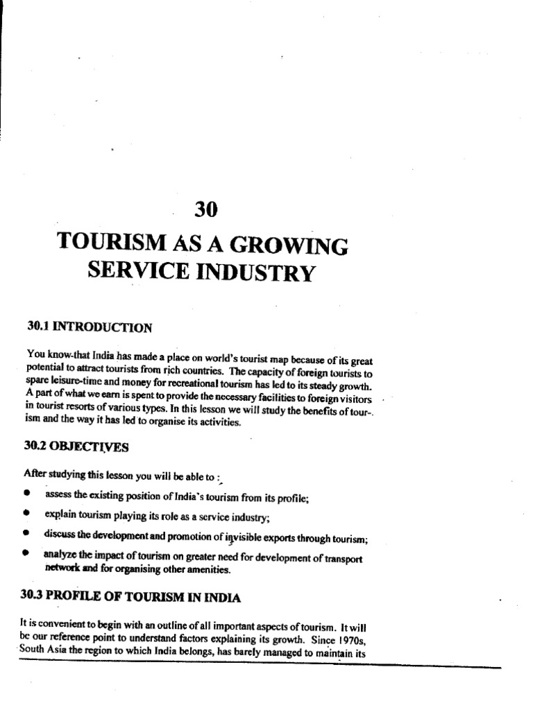 L-30 Tourism As A Growing Service Industry - L-30 Tourism As A Growing ...