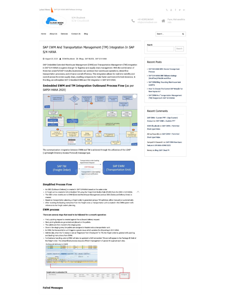SAP EWM and TM Integration | PDF