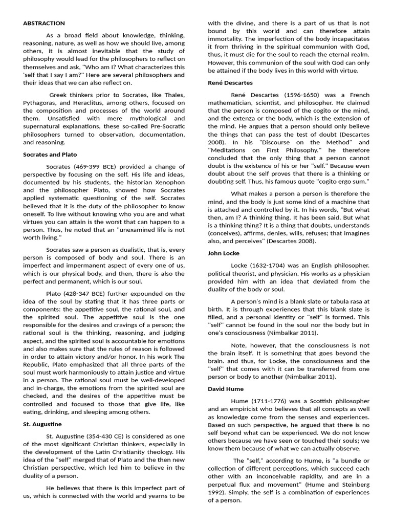 Uts | PDF | Philosophy Of Self | Soul