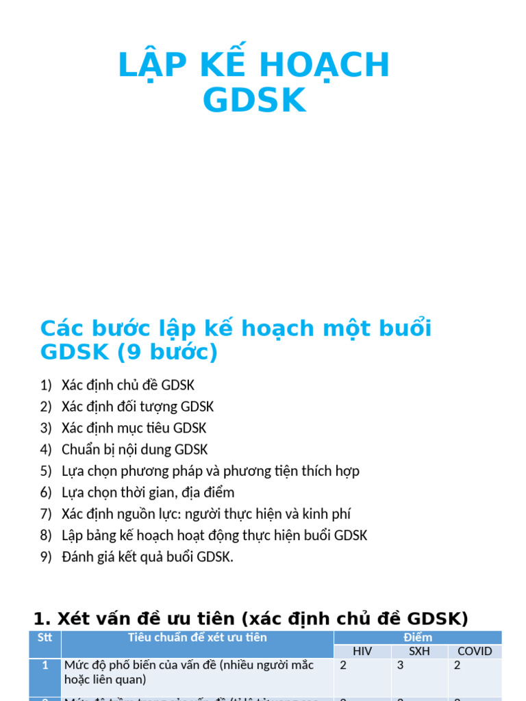 Lập Kế Hoạch Tt-gdsk | PDF