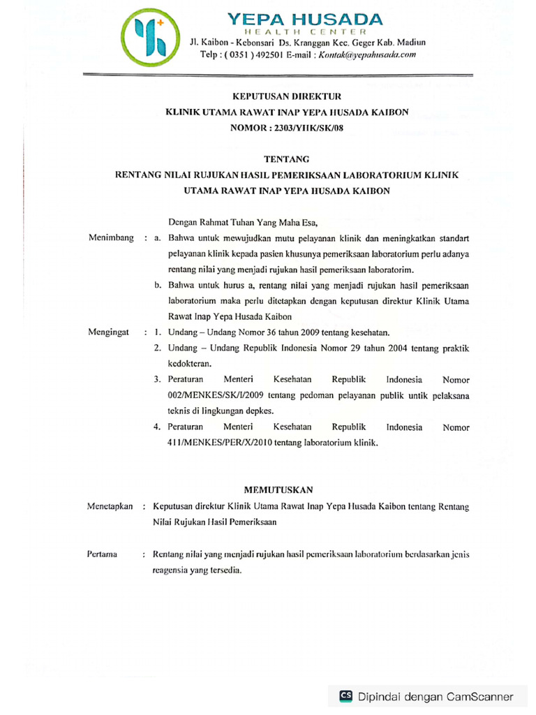 SK Nilai Rujukan | PDF