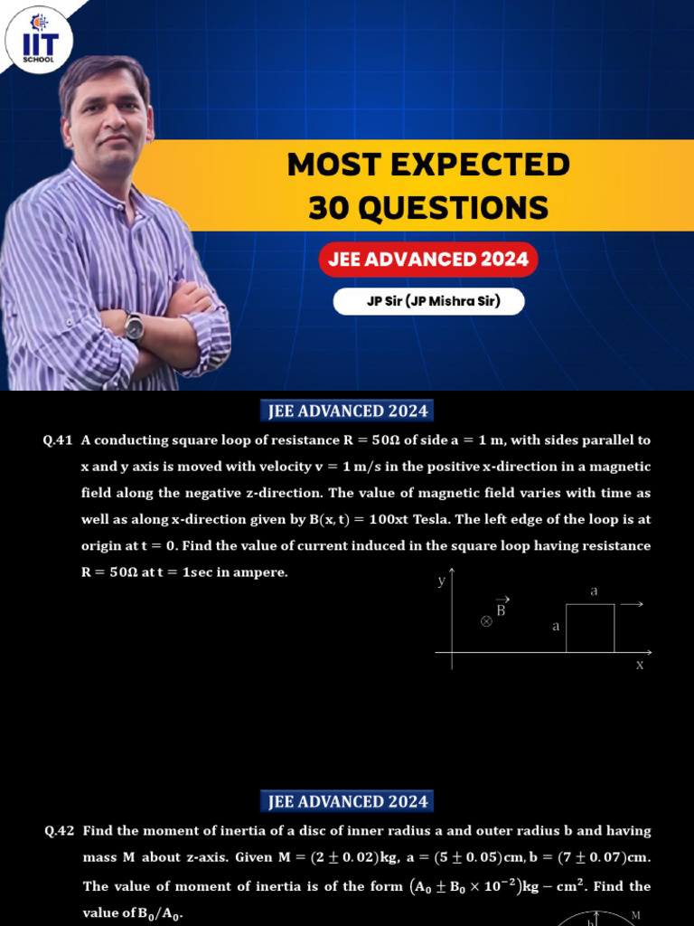 Induced Current and Inertia Calculations | PDF | Physics | Physical ...