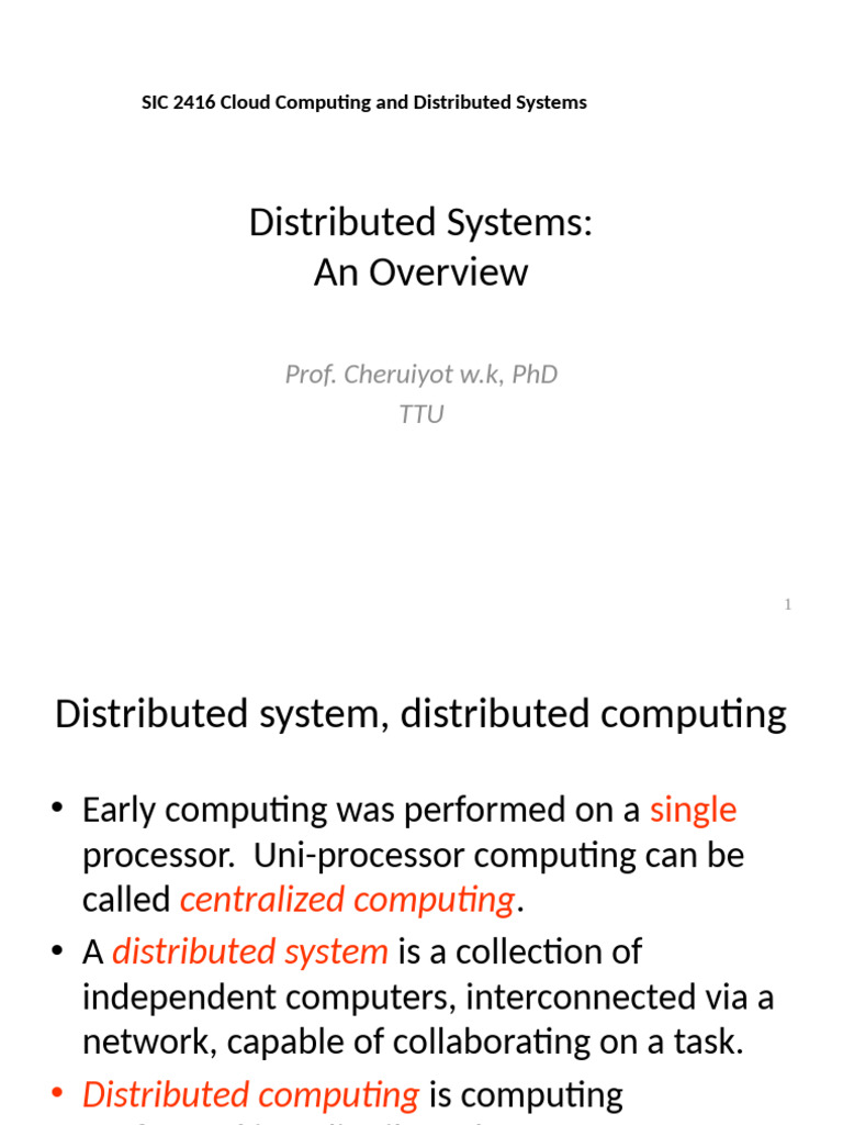 Lecture 2 on Distributed Systems | PDF | Server (Computing) | Client (Computing)