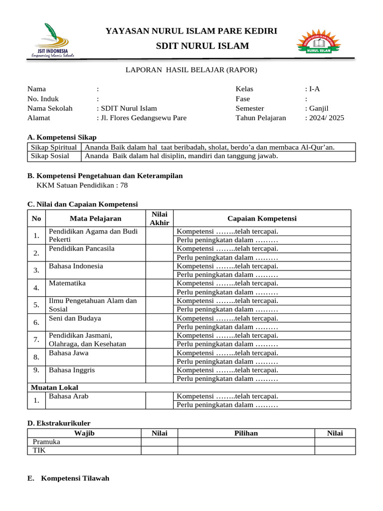 File Rapot kumer | PDF