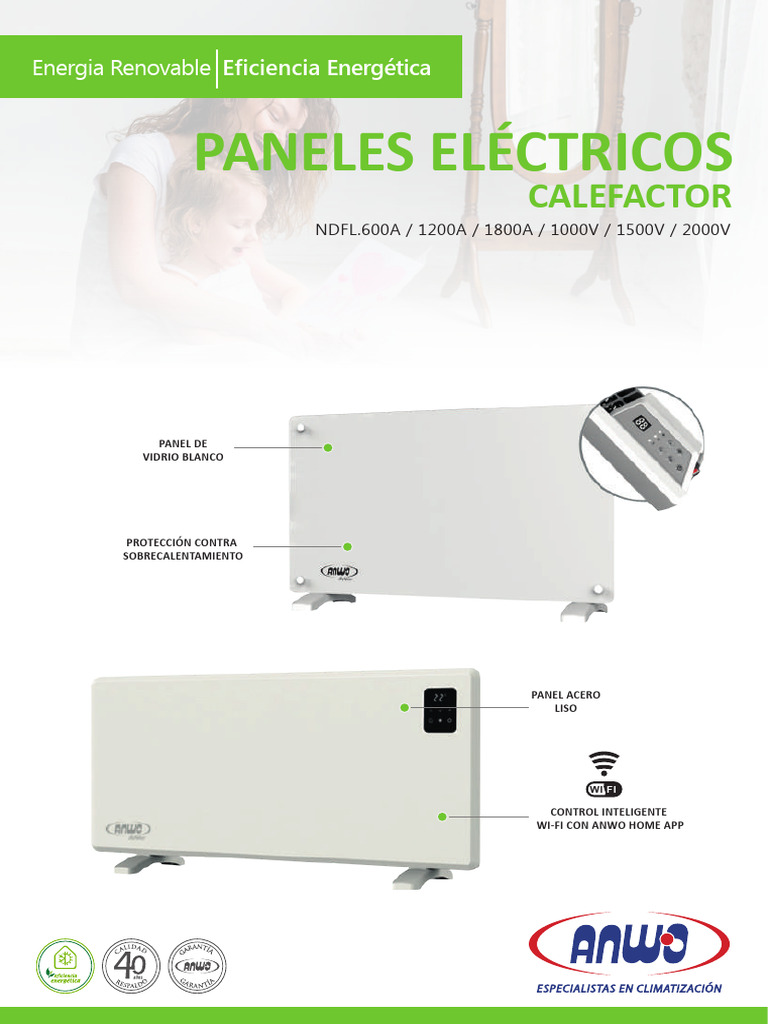 Paneles Eléctricos ANWO: Eficiencia y Control Wi-Fi | PDF