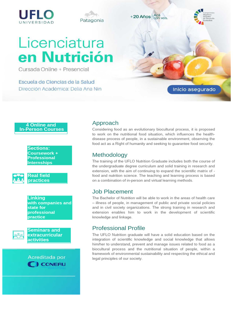 Bachelor's Degree in Nutrition - COMAHUE Campus - UFLO University | PDF ...