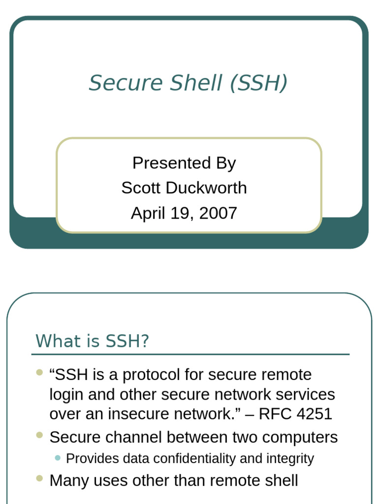 ssh | PDF | Secure Shell | Internet Architecture