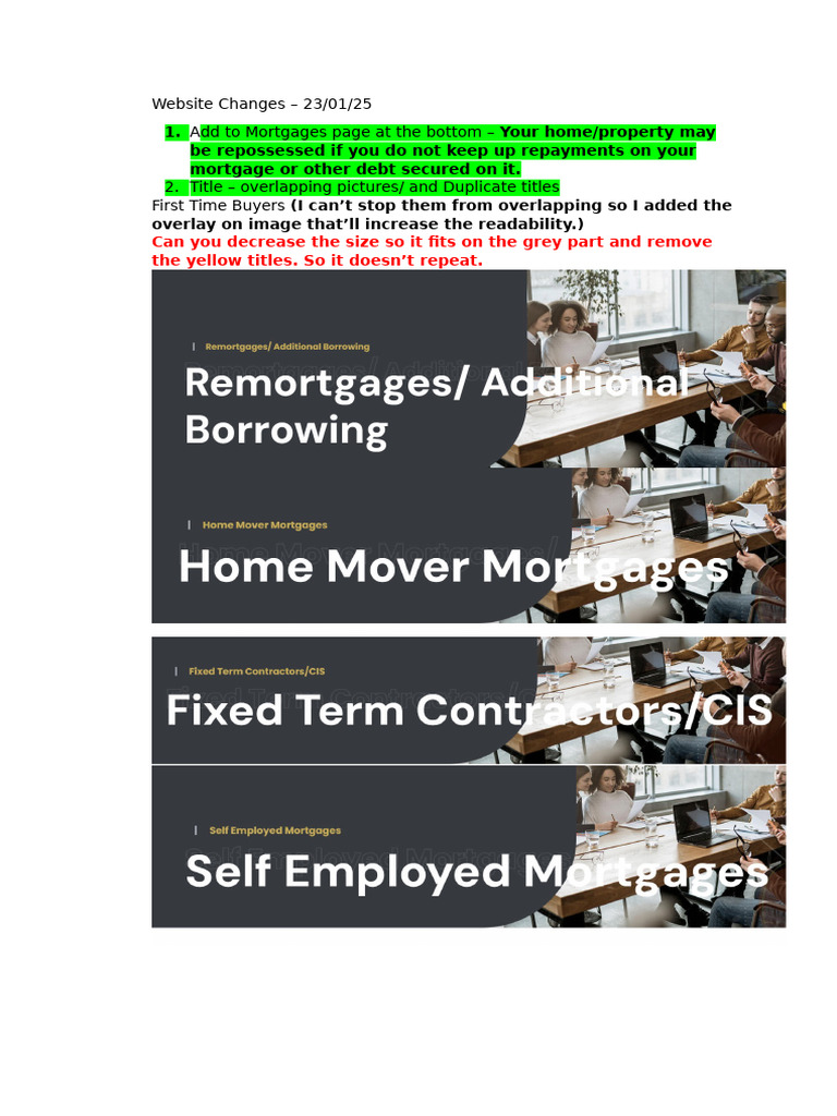 Website Changes Jan25 NEW | PDF