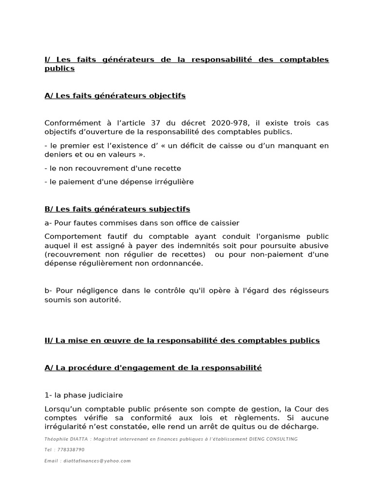 Responsabilite Des Comptables Publics | PDF | Magistrat | Justice