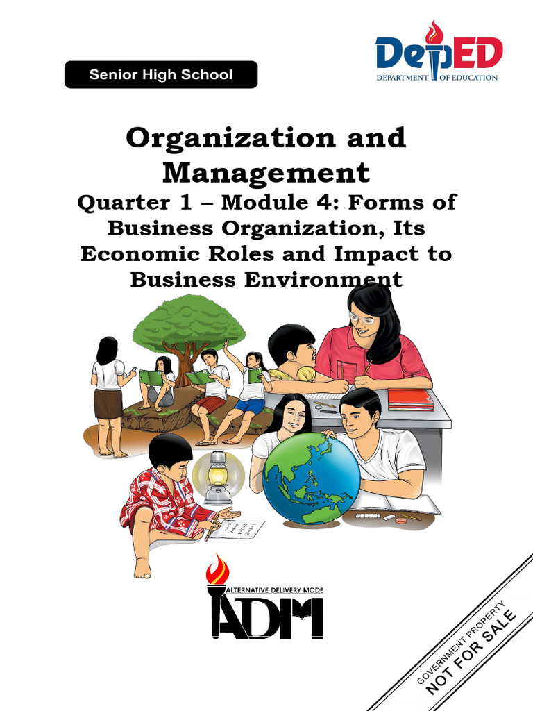 Module 4 - Forms of Business Organization, Its Economic Roles and ...