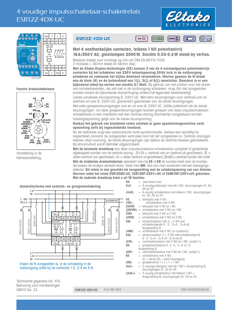 Technische Fiche ESR12Z 4DX | PDF