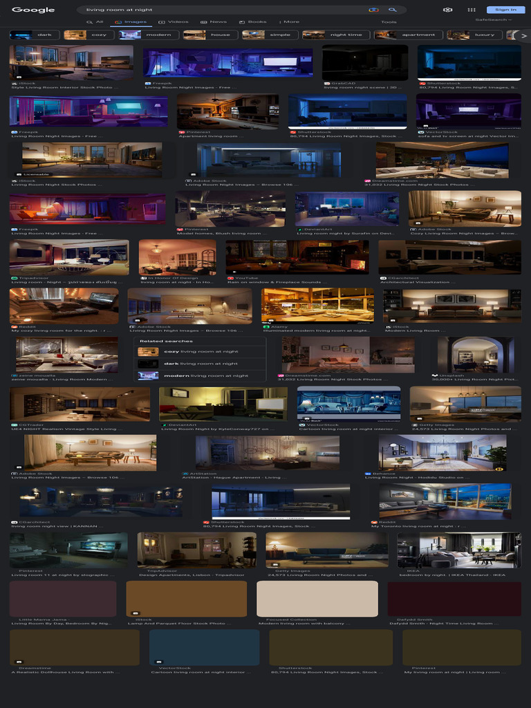 Cozy Modern Living Rooms at Night | PDF | Imaging | Websites