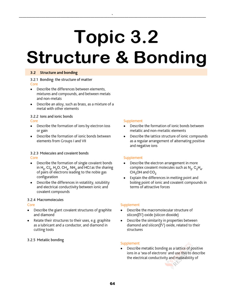 3.2 Structure and Bonding | PDF | Chemical Bond | Ion
