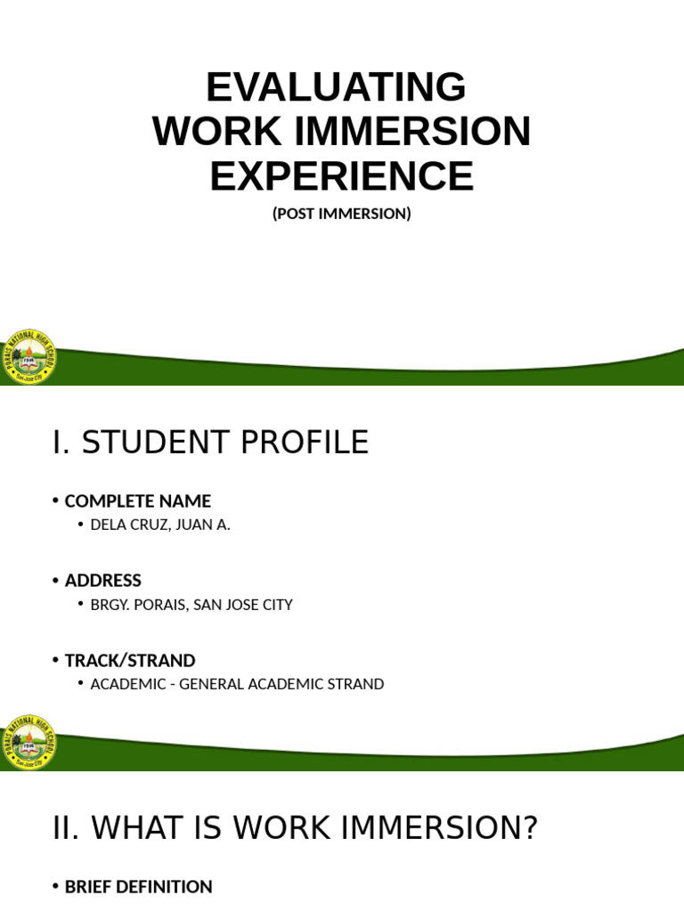 Evaluating Immersion Experience Template | PDF