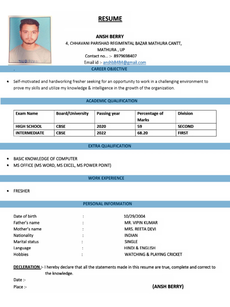 Ansh Resume | PDF