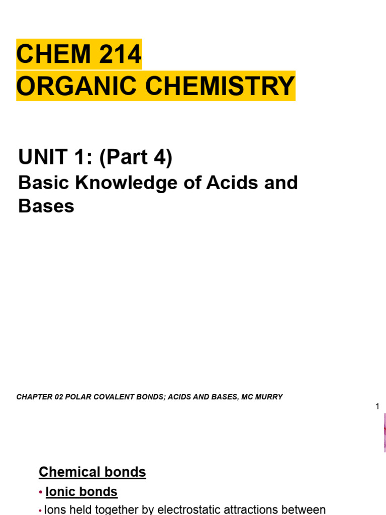 (C) Unit 1 - Lesson 2 - Intro - Acids and Base | PDF | Chemical ...