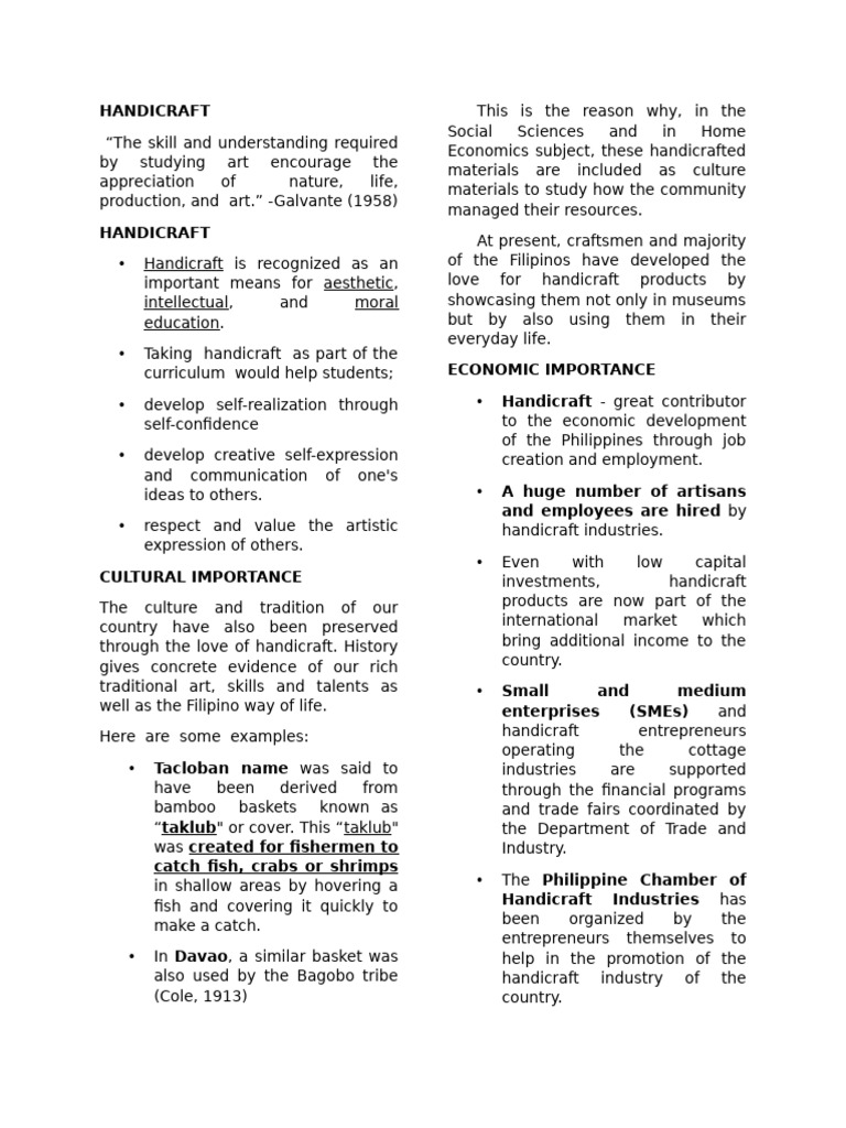 Notes - Unit 5 (Handicraft) | PDF | Tatting | Knitting