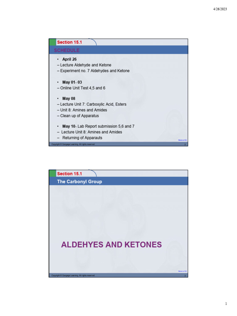 Unit 06 - Aldehydes and Ketones | PDF | Aldehyde | Ketone