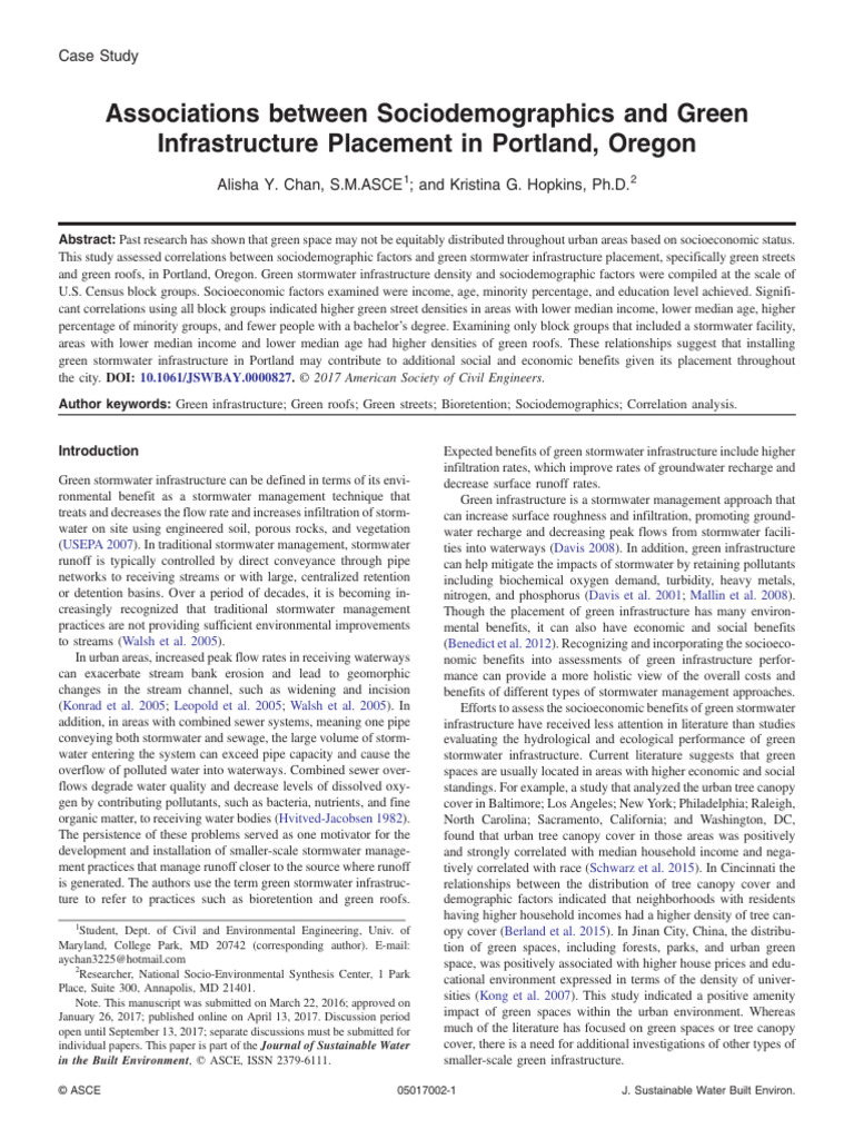 Alisha 2016 - GI & Sociodemographic | PDF | Green Infrastructure ...