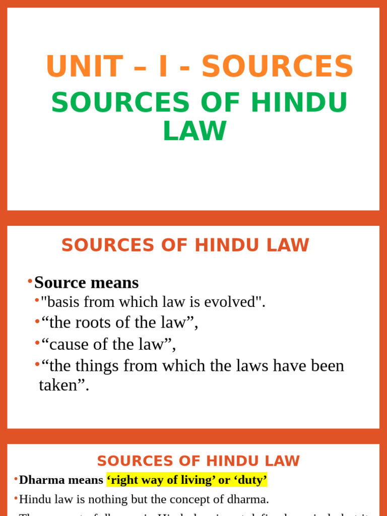 Sources of Hindu Law Explained | PDF | Vedas | Equity (Law)