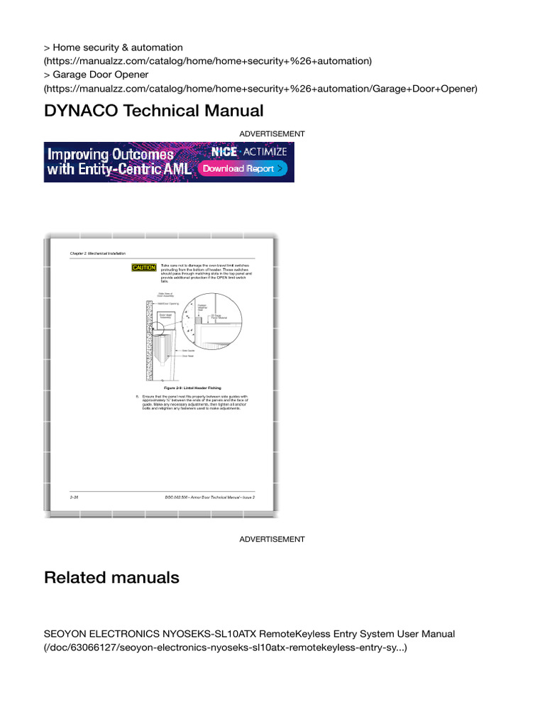 DYNACO Garage Door Opener Manual | PDF