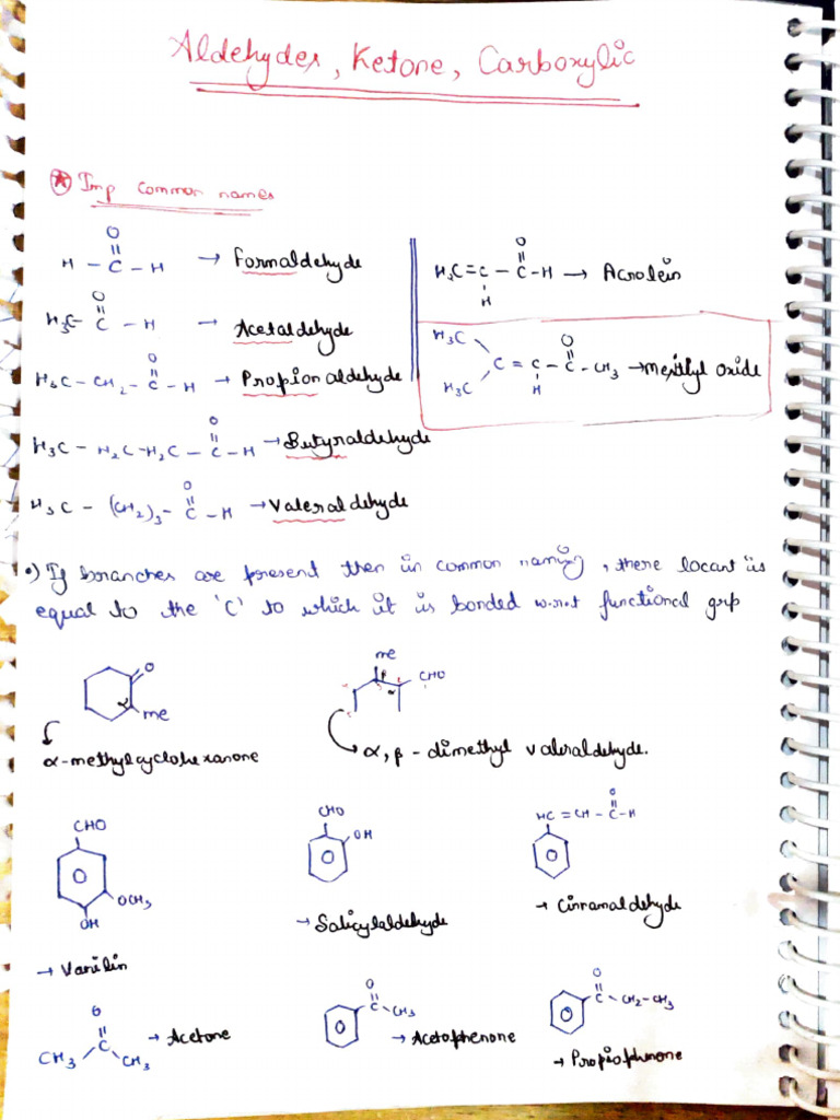 Aldehyde Ketone Carboxylic Class Notes Pdf