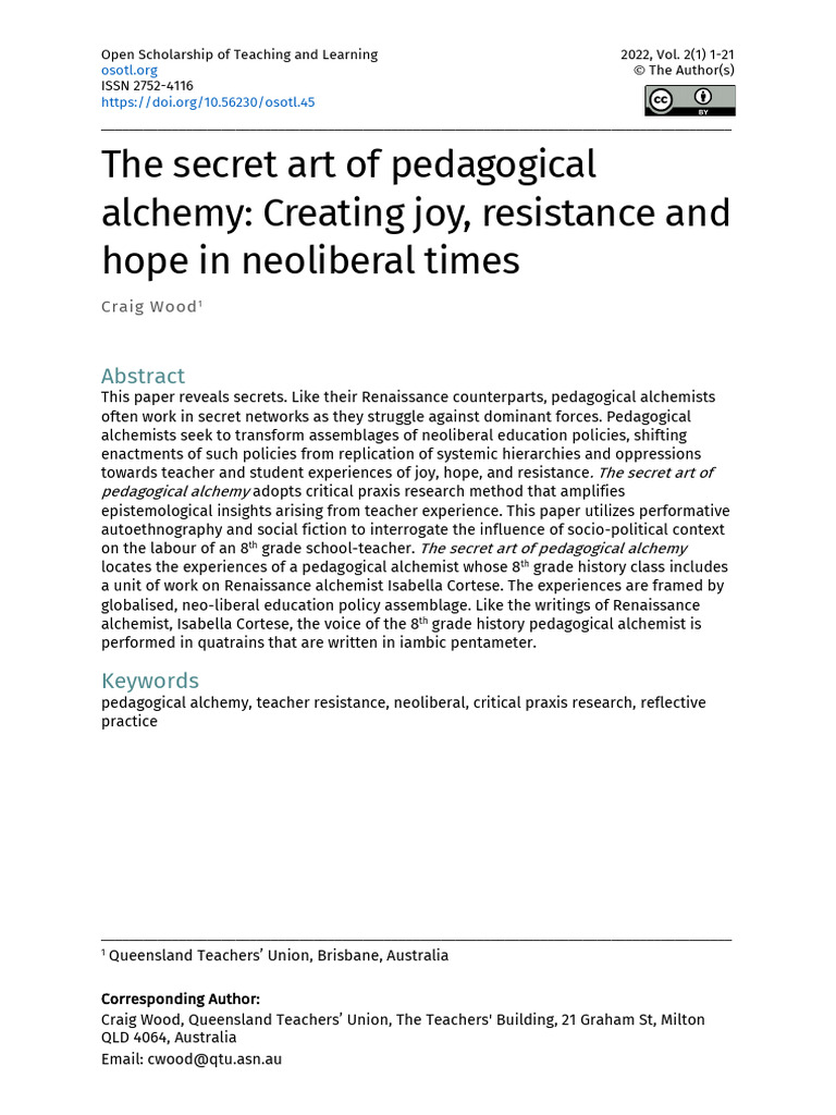 Pedagogical Alchemy in Education Reform | PDF | Pedagogy | Alchemy