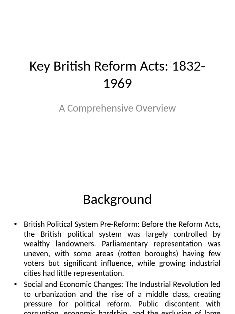 Reform Acts Overview | PDF | United Kingdom Of Great Britain And ...