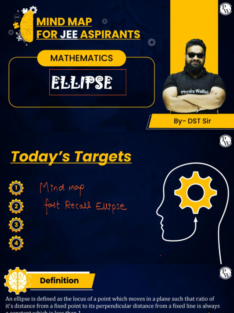 ELLIPSE Class Notes JEE Mindmap | PDF
