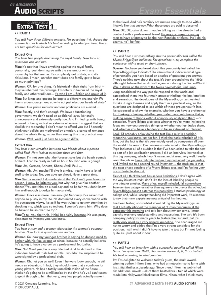c1_adv_2_extra_tests_audioscripts | PDF c1_adv_2_extra_tests_audioscripts | PDF