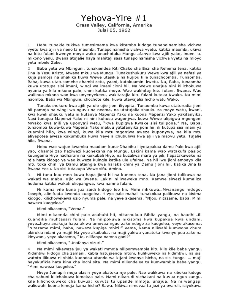 Swahili 62 0705 A4 FullSheet | PDF