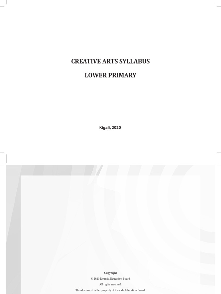 Creative Art Lower Primary Syllabus | PDF | Educational Assessment ...