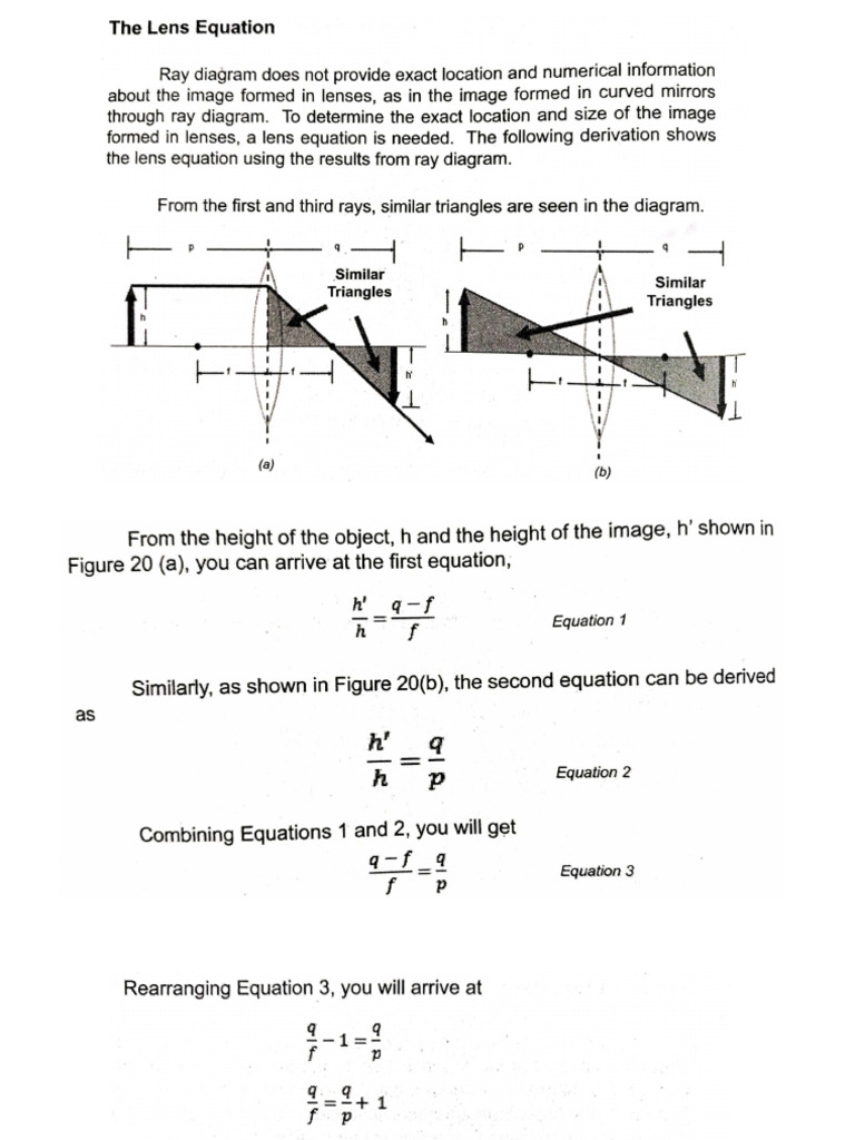 Lens Equation | PDF