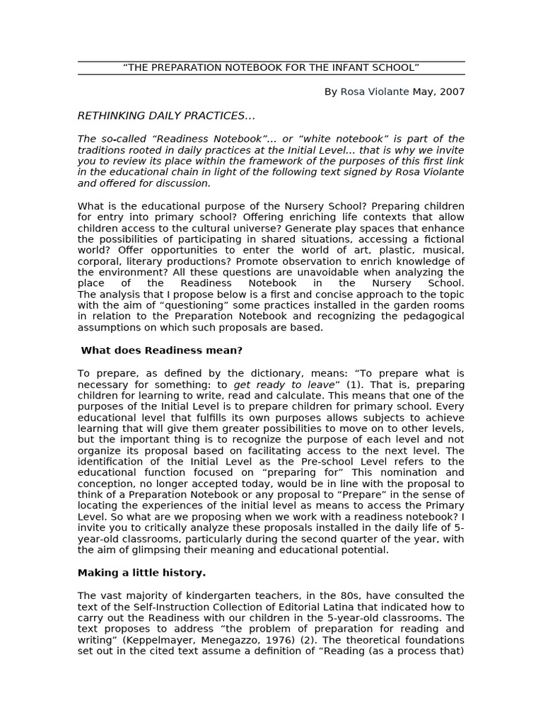 Preparation Notebook | PDF | Knowledge | Semantics