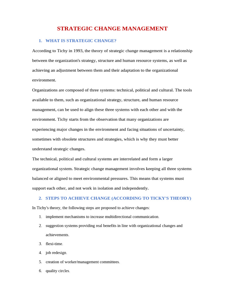Strategic Change Management | PDF | Change Management | Human Resources