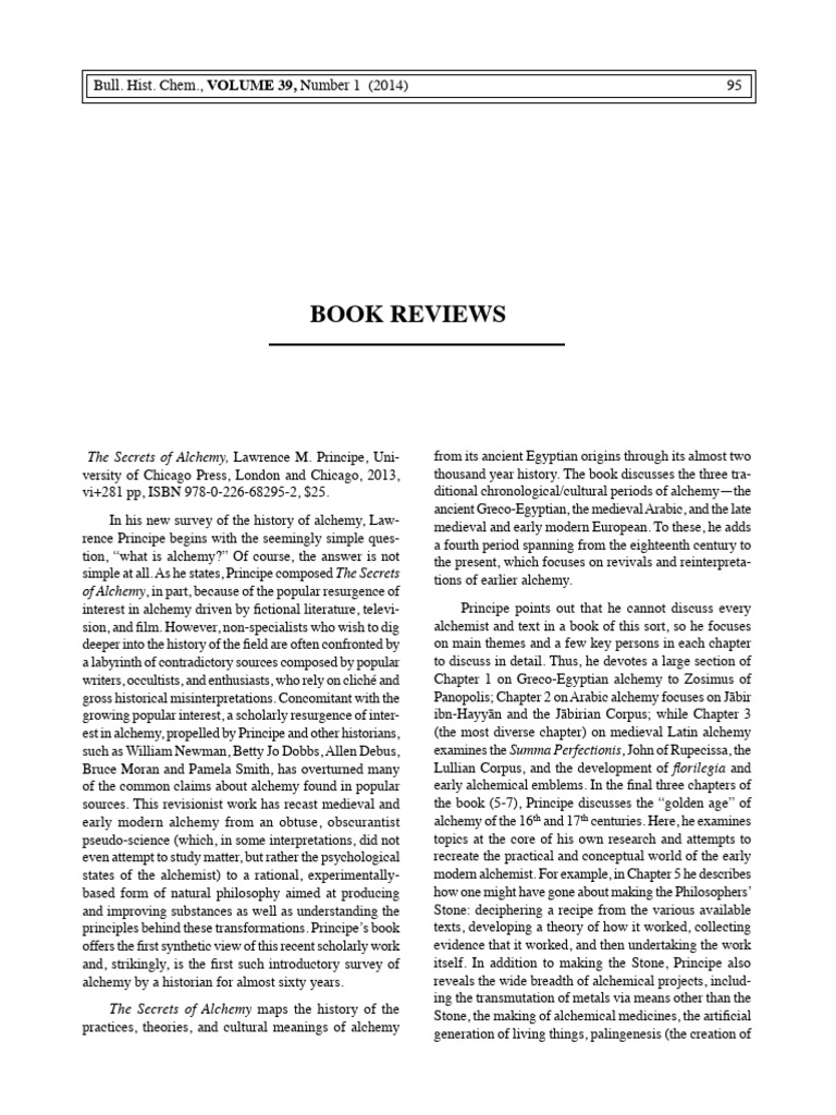 The Secrets of Alchemy Reviewed | PDF | Alchemy | Science