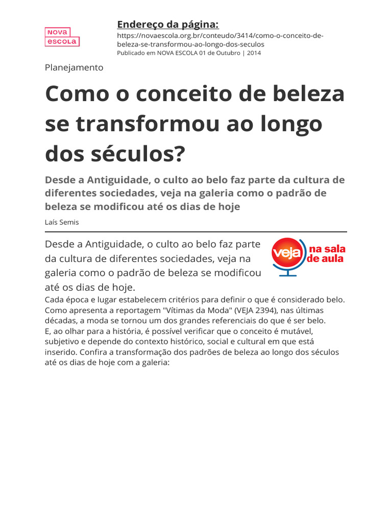 como-o-conceito-de-beleza-se-transformou-ao-longo-dos-seculos | PDF ...
