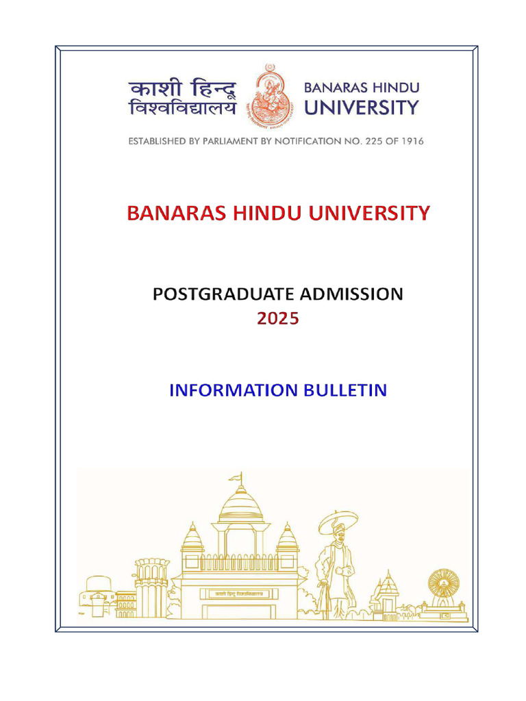 BHU PG Admission Bulletin 2025 | PDF