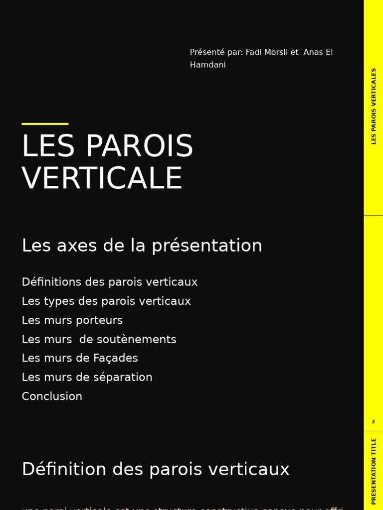 Les Parois Verticale | PDF | Bois (matériau de construction) | Mur