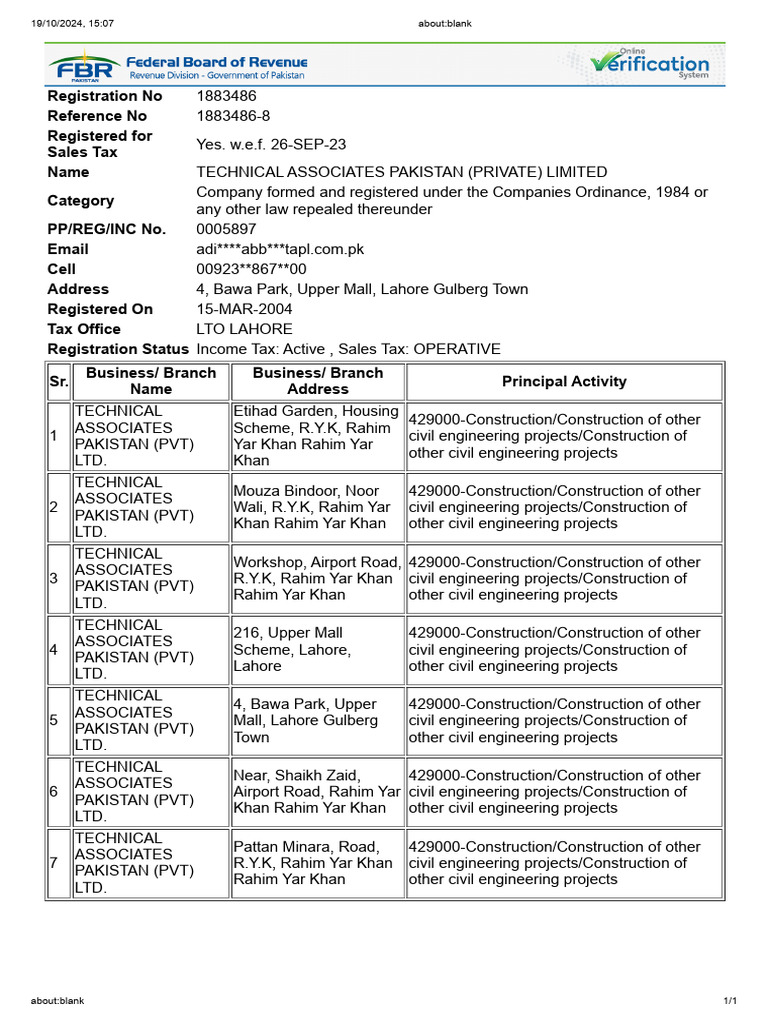 Taxpayer profile inquiry | PDF | Government Finances | Taxes