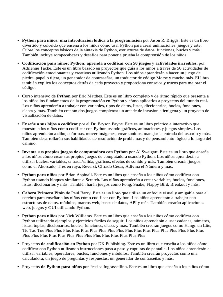 Libros Para Niños Sobre Python Pdf Python Lenguaje De Programación 0620