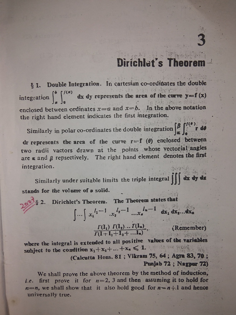 Dirichlet's Theorem Math(MZA) | PDF | Mathematical Relations ...