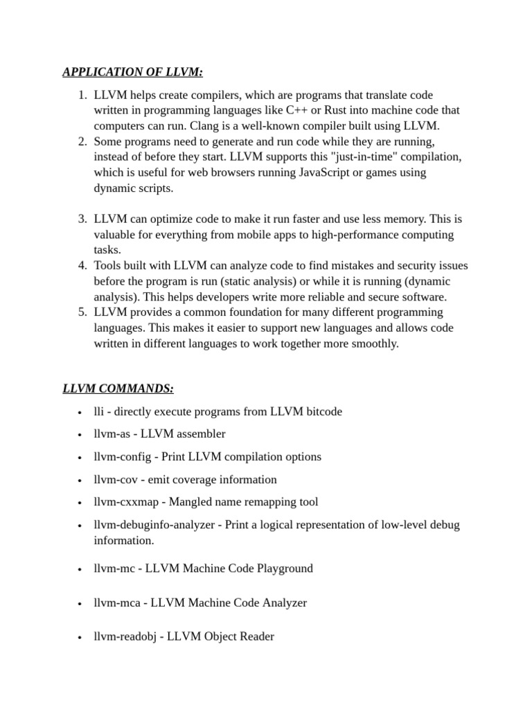 Understanding LLVM 17 Applications | PDF
