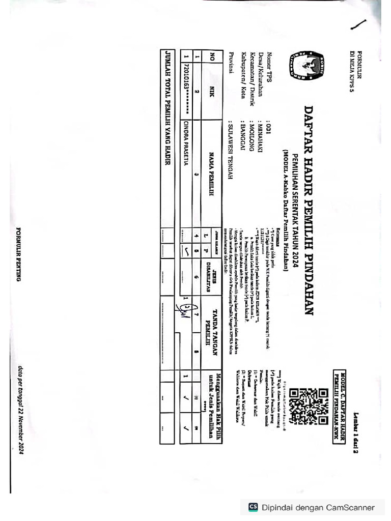 Daftar Hadir DPTB | PDF