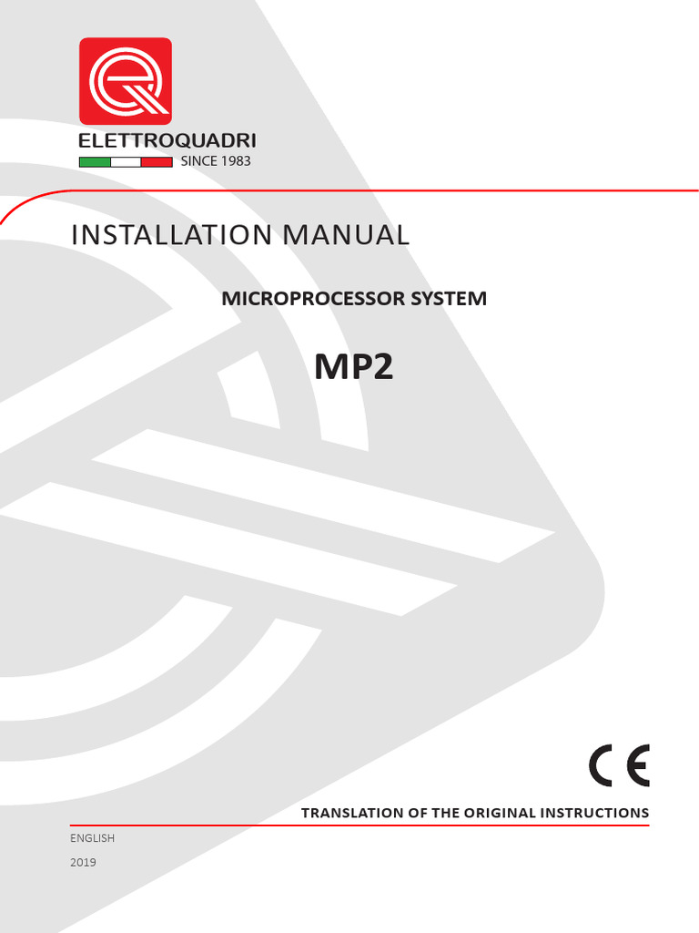 Installation Manual Microprocessor System MP2 | PDF | Relay | Elevator