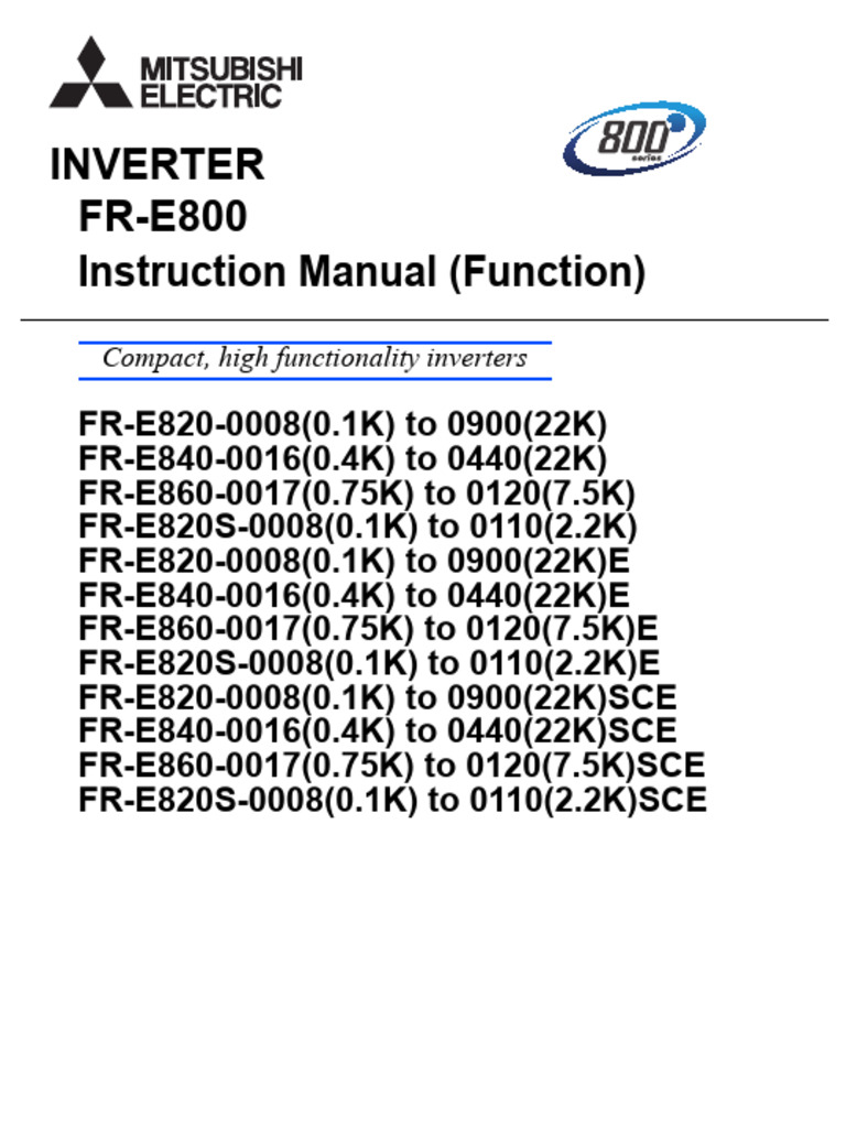 FR-E800_Instruction_Manual_-_Function | PDF | Power Inverter | Frequency Modulation