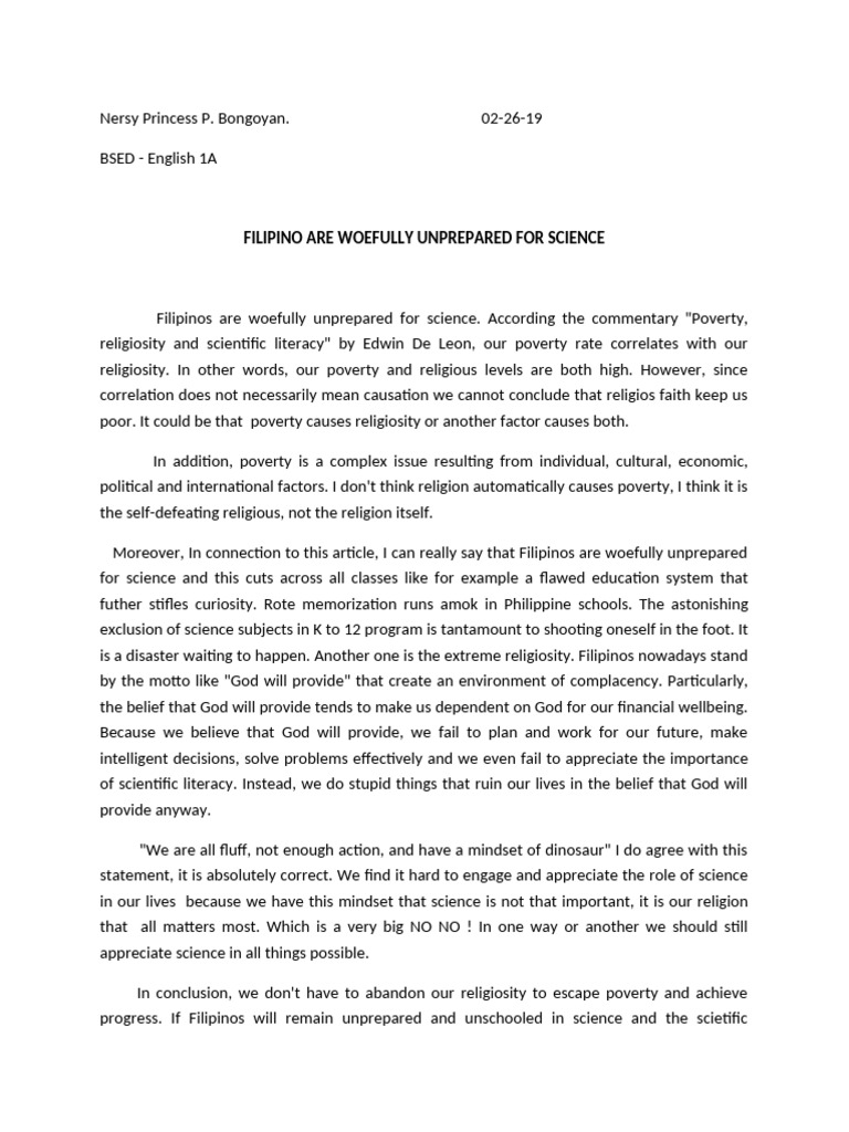 STS file Nersy | PDF | Science | Poverty