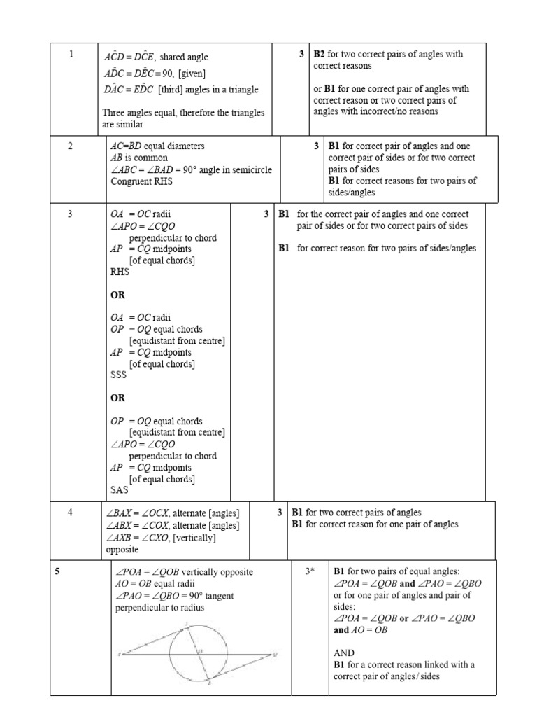 Congruence and Similarity Worksheet Markscheme | PDF | Perpendicular ...